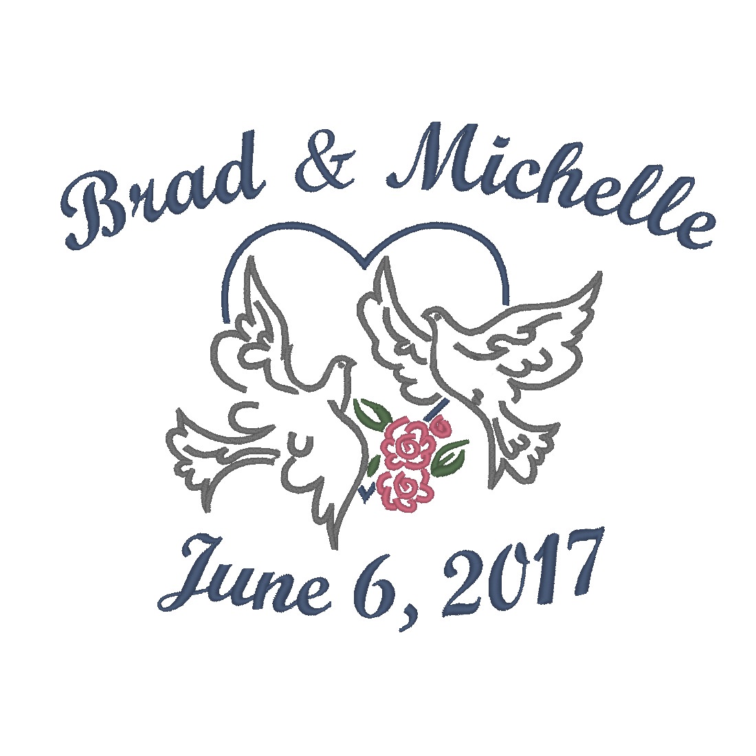 Wedding Throw - Doves In Heart - Stitch Sensations